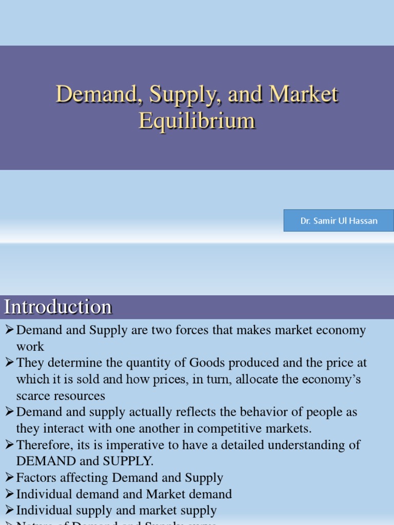 Demand Supply and Market | PDF | Supply And Demand | Supply (Economics)