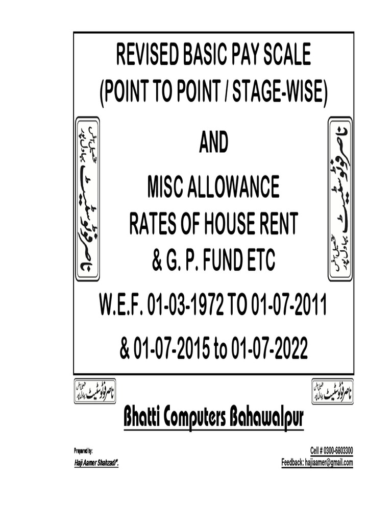 Basic Pay Scale + Allowances Upto 1st July 2022 | PDF
