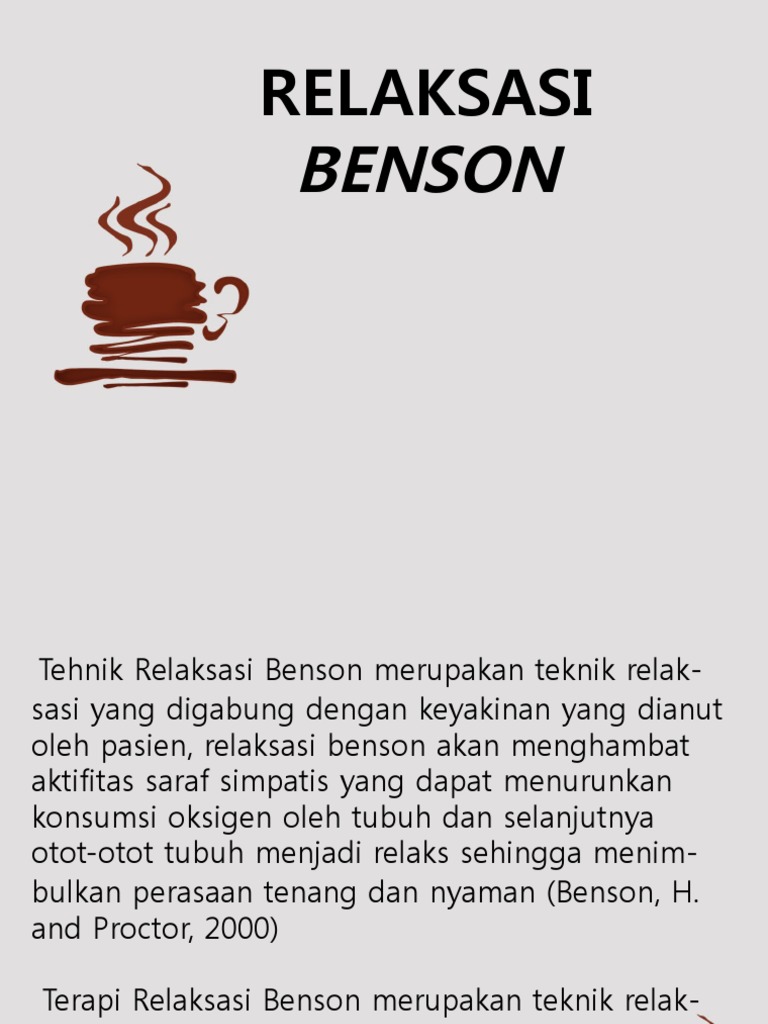 Relaksasi Benson | PDF | Pengembangan Diri