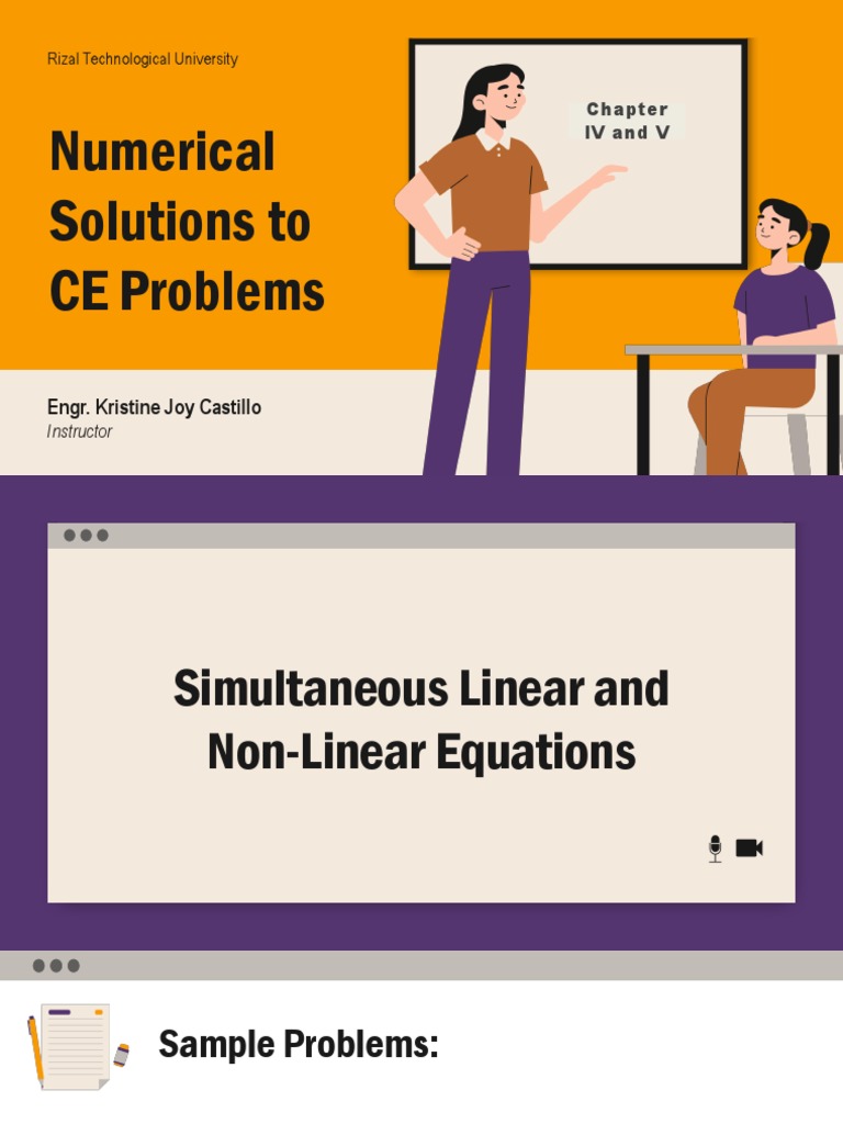 Chapter 4 & 5 - Simultaneous Linear & Non - Linear Equations (With Calculus & DE) | PDF ...