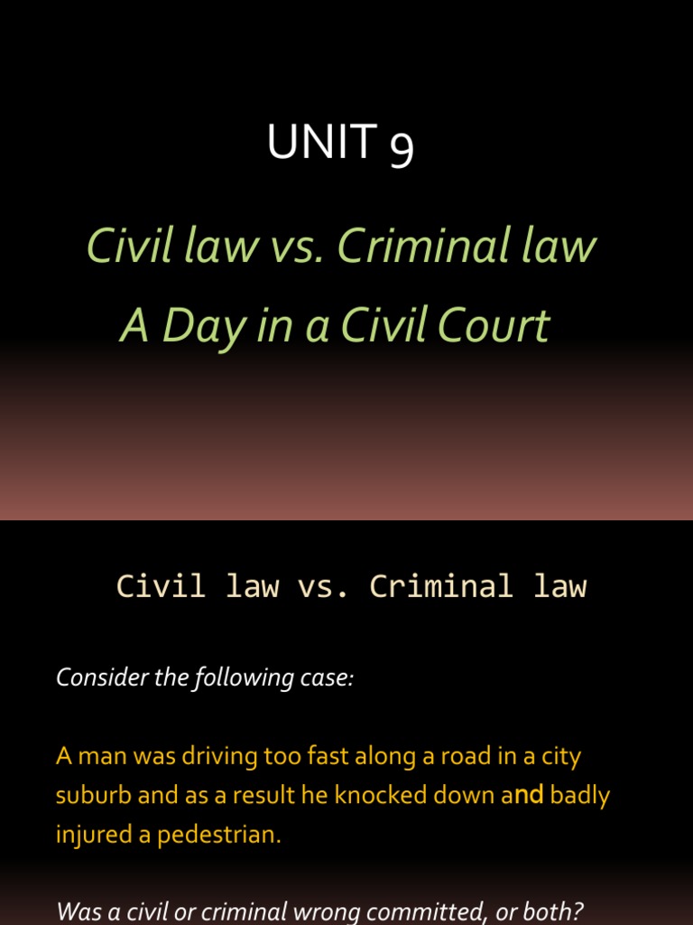Civil Law vs. Criminal Law - A - Day - in - A - Civil - Court | PDF ...