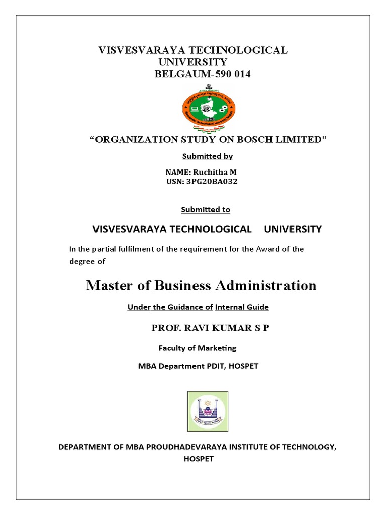 BOSCH INTERNSHIP REPORT Part 1 | PDF