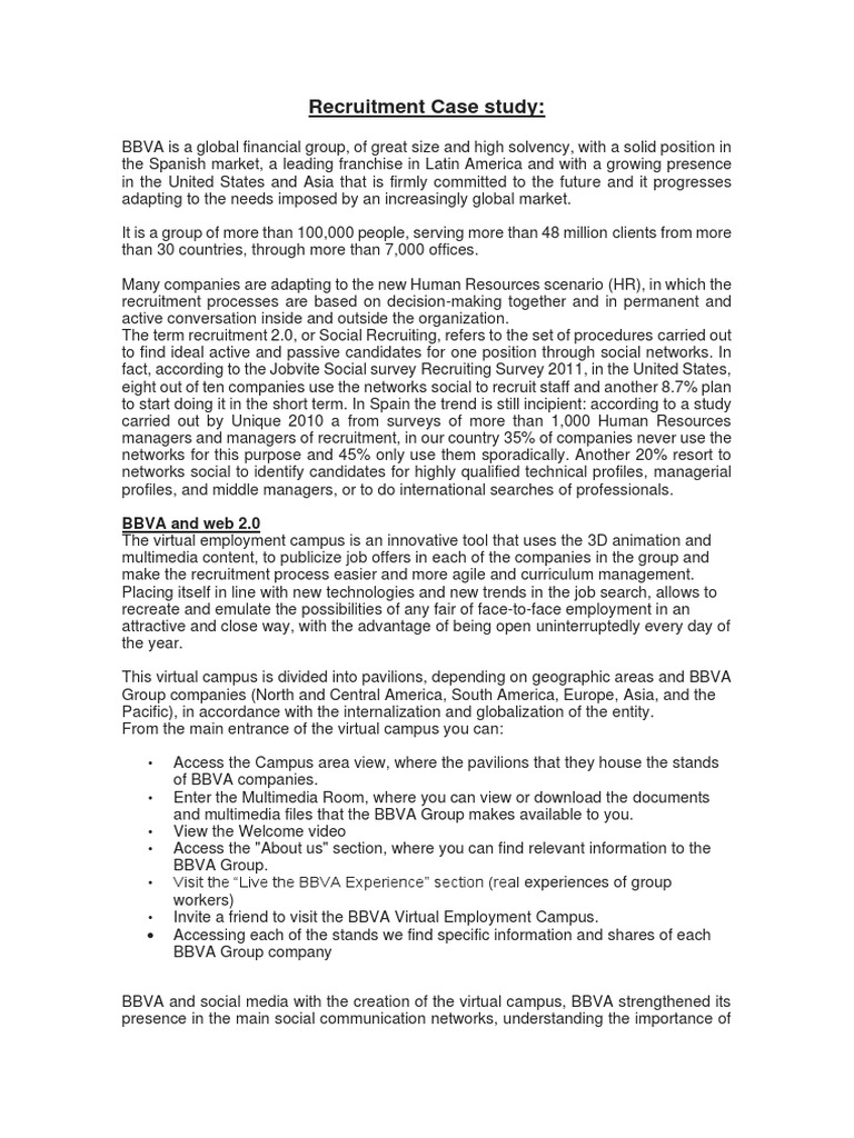 Case Study of Recruitment | PDF | Brand | Recruitment