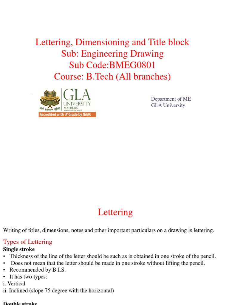 Title Block Lettering and Dimensioning | PDF | Letter Case | Dimension