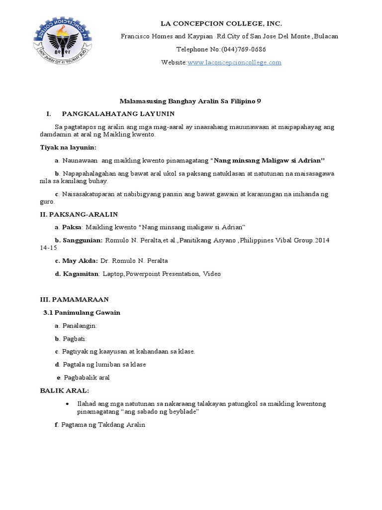 Final LP (FS2) Nang Minsan Maligaw Si Adrian | PDF