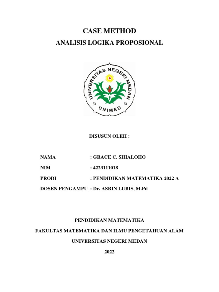 CASE METHOD 2 Himlog GRACE C. SIHALOHO | PDF | Karier & Perkembangan | Metode & Bahan Ajar