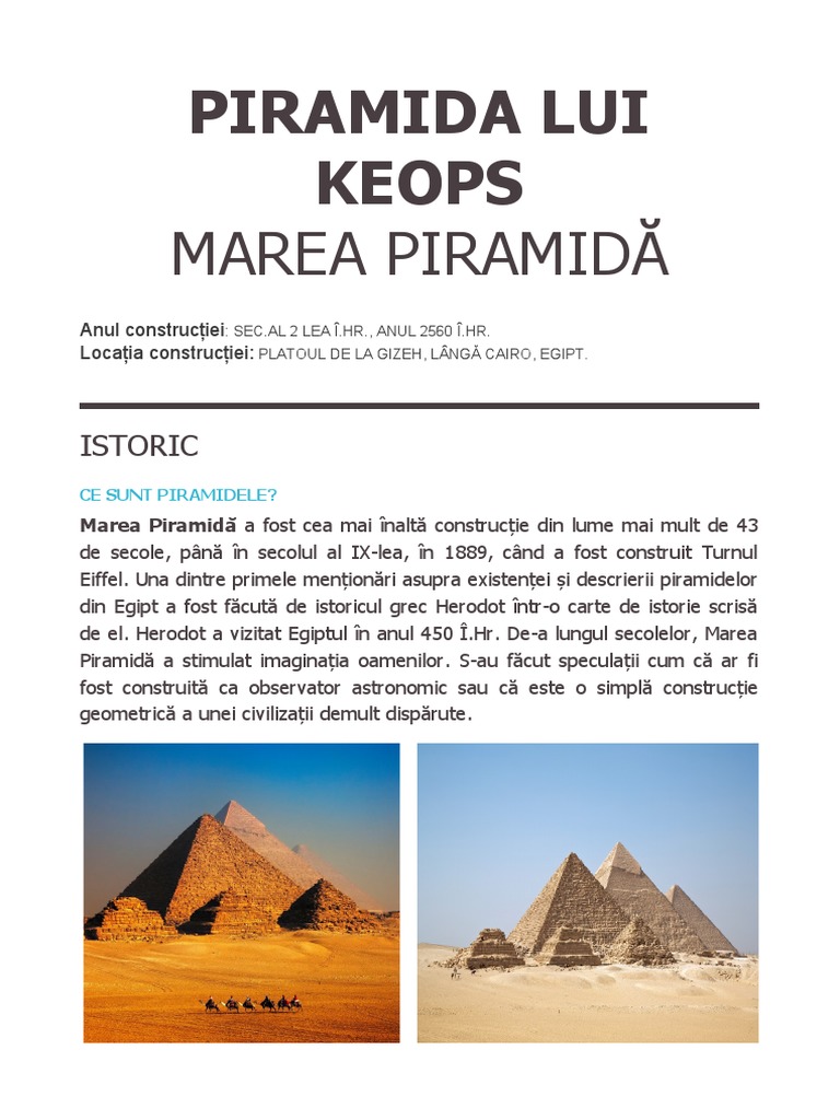 Piramida Lui Keops | PDF