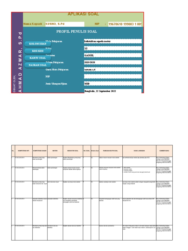 Kisi Kartu Soal PLSM | PDF