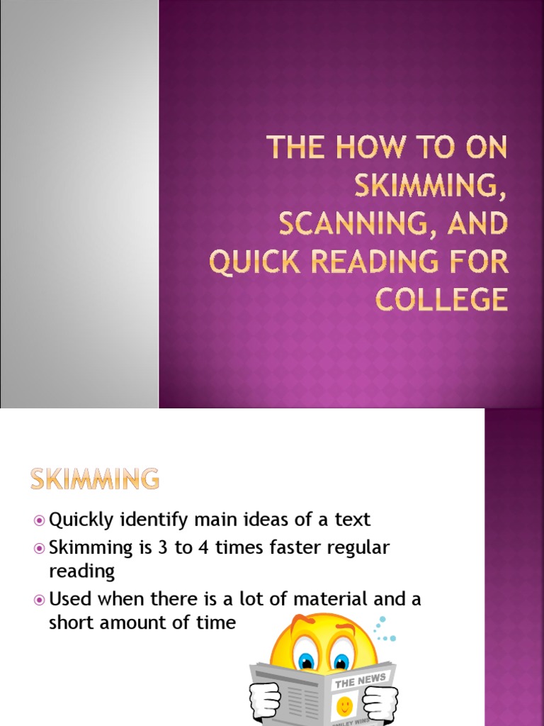 Skimming and Scanning Skills 1 | PDF | Career & Growth