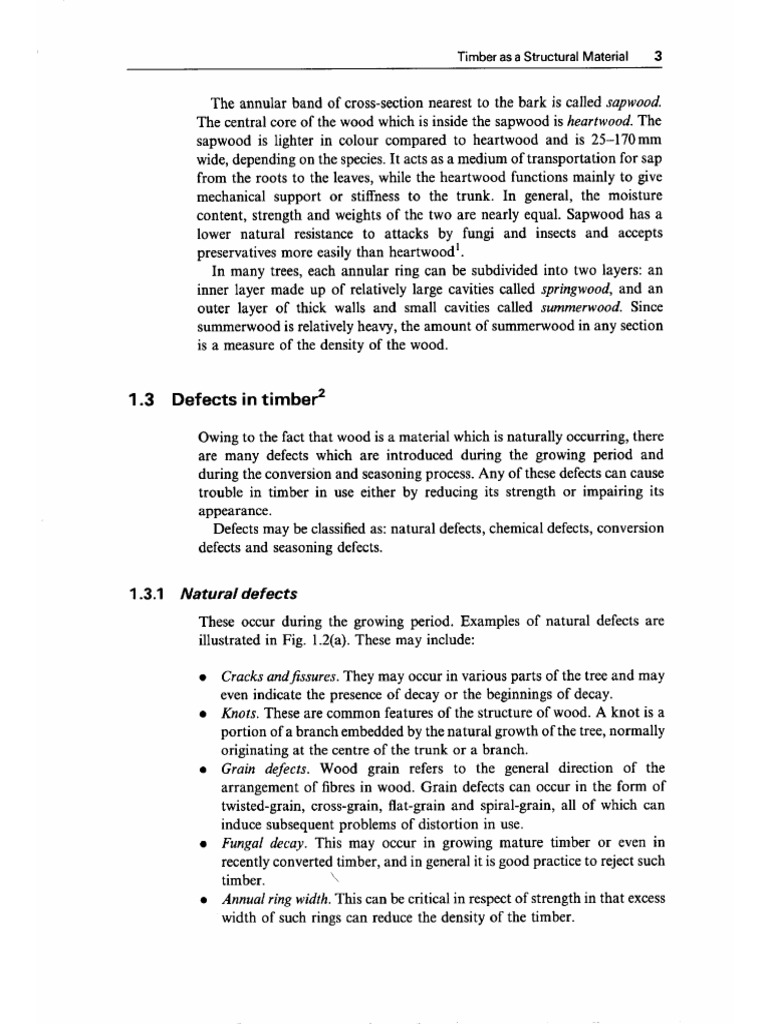Natural Defects of Timber | PDF