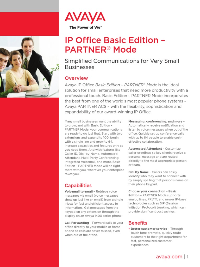 Avaya IP Office Basic Edition PARTNER Mode LB44642 | PDF