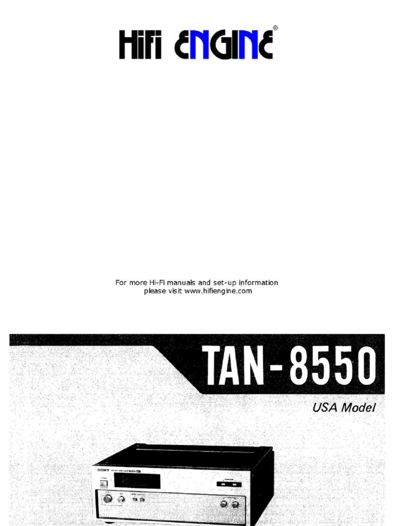 Sony Tan 8550 | PDF