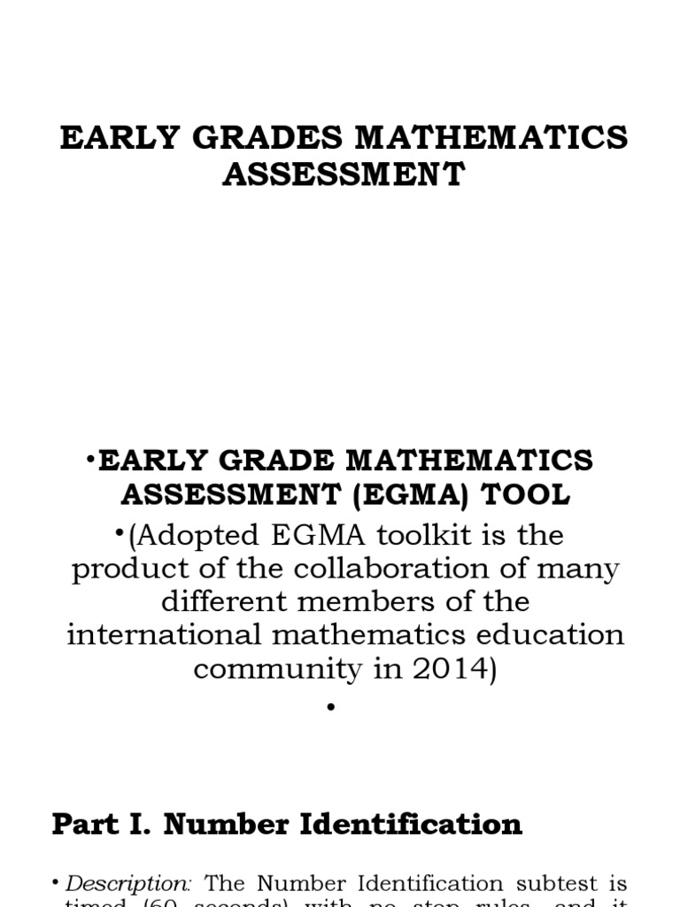 Early Grades Mathematics Assessment | Download Free PDF | Arithmetic | Mathematics