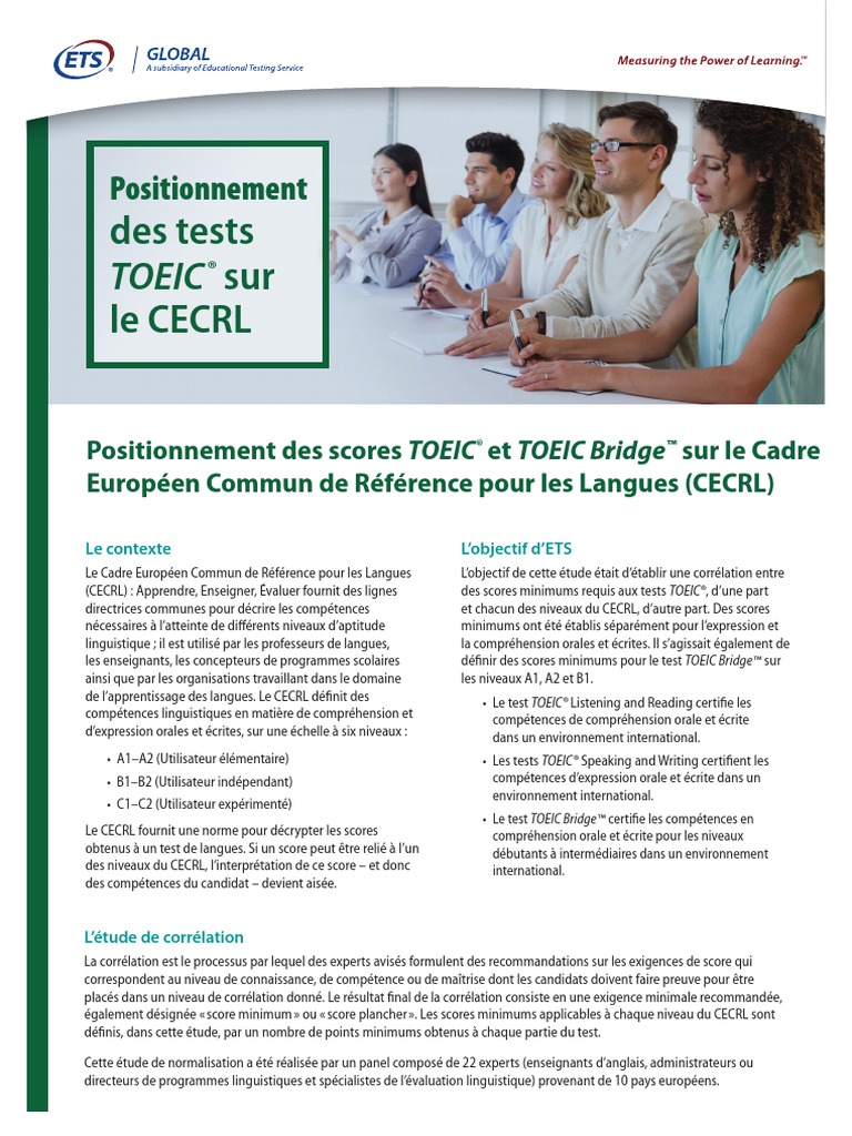 Grille de Corrélation Des Scores TOEIC CECR | PDF