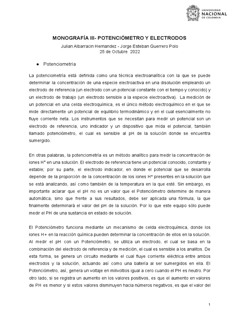 Potenciometría y electroquímica: Una introducción a los conceptos clave de potenciales ...