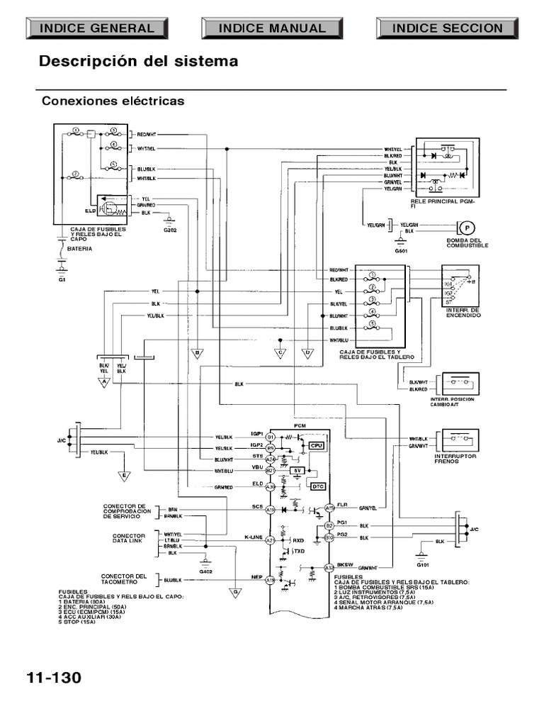Honda HRV D16W5 2000 Esquema Gestion Motor | PDF