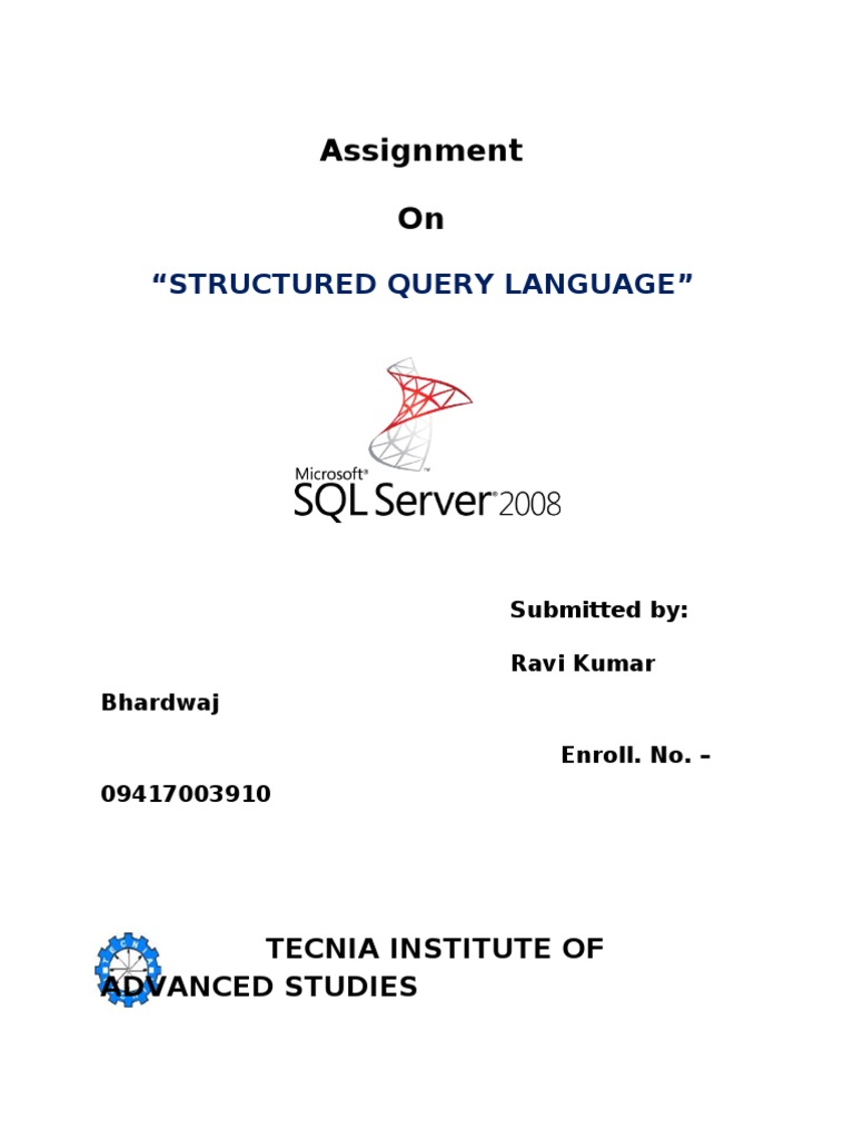 Assignment On: "Structured Query Language" | PDF | Pl/Sql | Sql