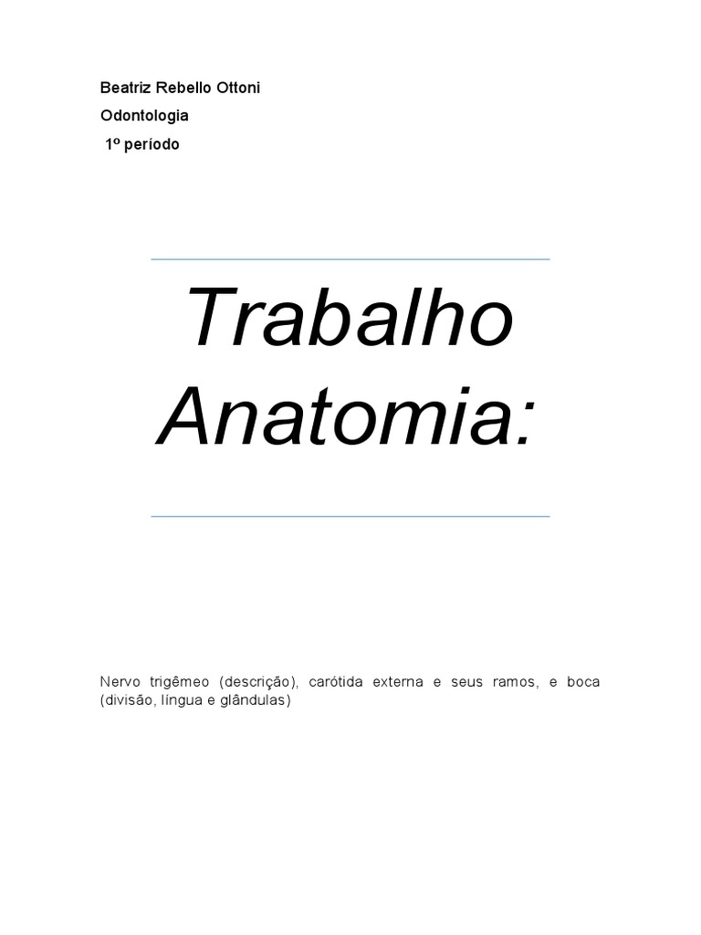 Anatomia Trabalho 2 | PDF | Língua | Boca