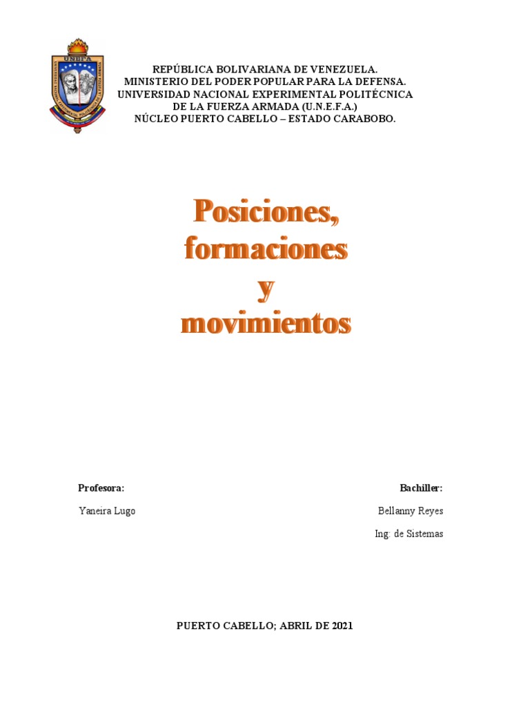 Posiciones y Formaciones en Educación Física | PDF | Articulación ...