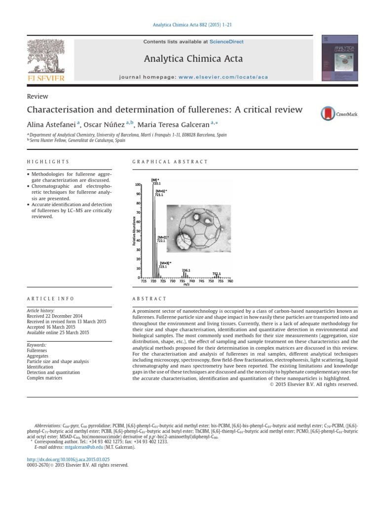 Characterisation and Determination of Fullerenes A Critical Review | Download Free PDF ...