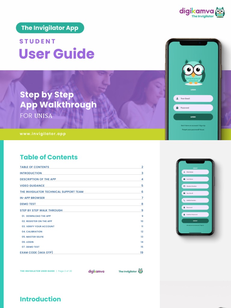 The Invigilator App - Student User Guide - UNISA | PDF | Mobile App ...