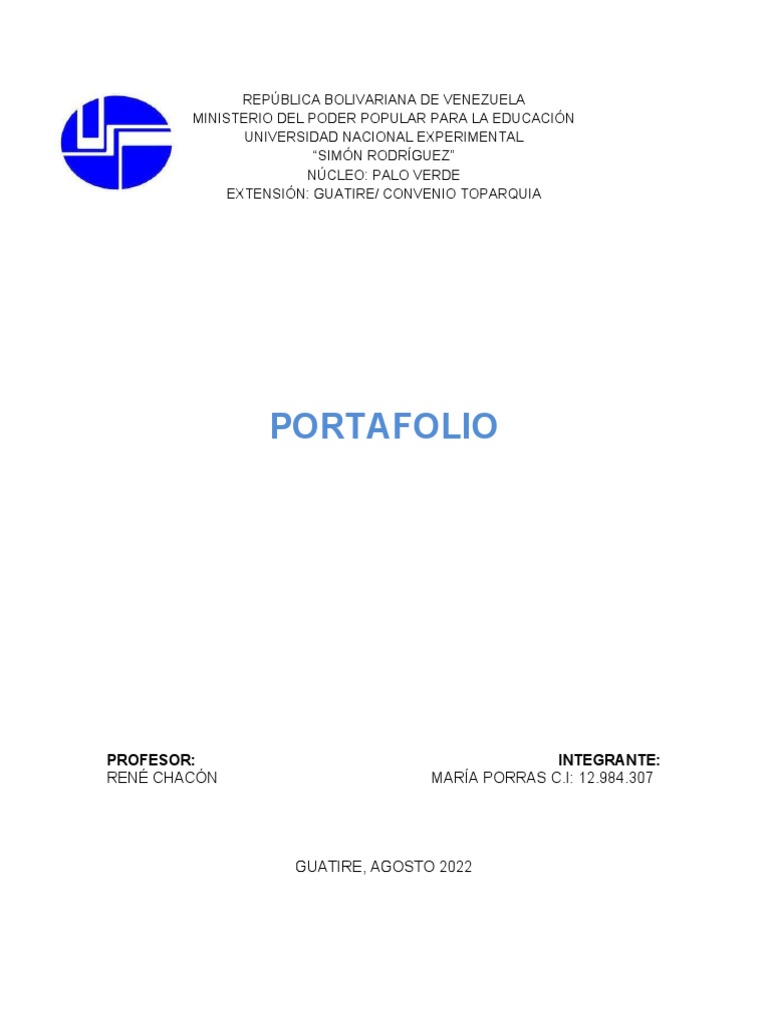 Portafolio Maria Porras | PDF | Evaluación | Método de enseñanza
