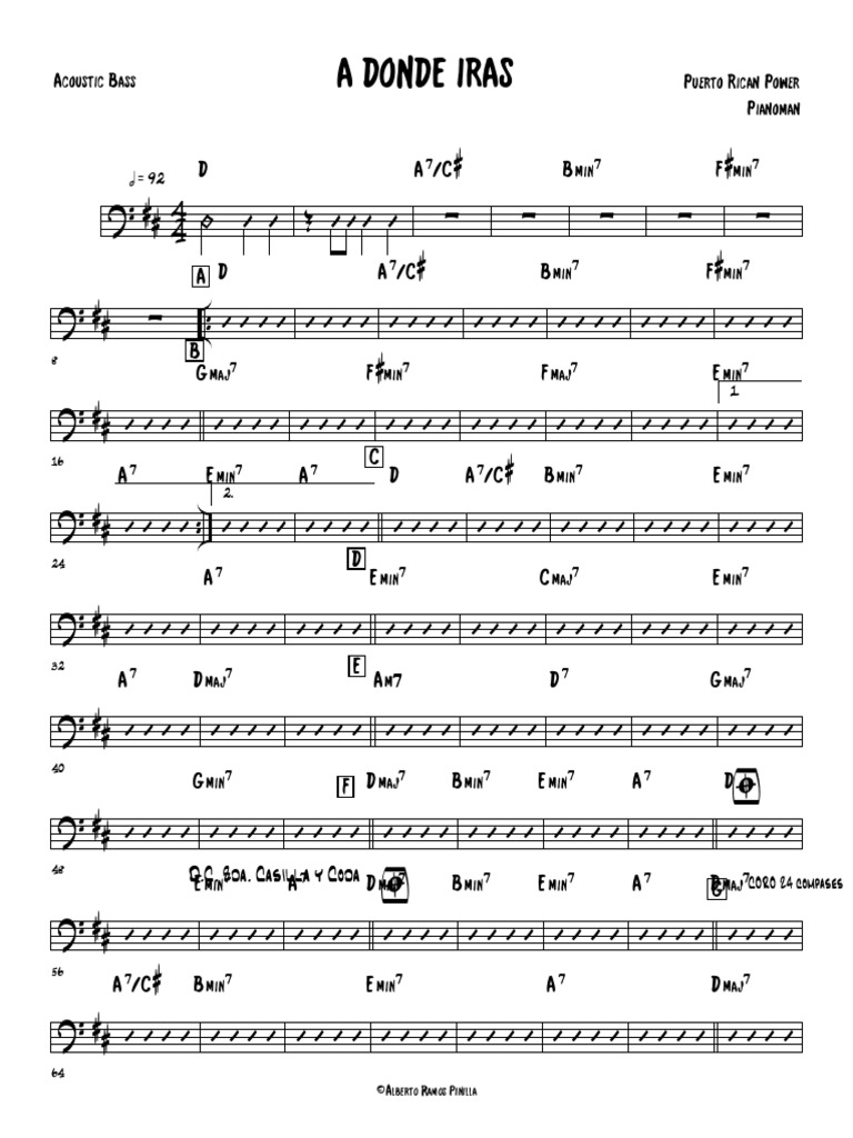 A Donde Irás Versión Big Band - 2022-2 - Acoustic Bass | PDF A Donde Irás Versión Big Band - 2022-2 - Acoustic Bass | PDF