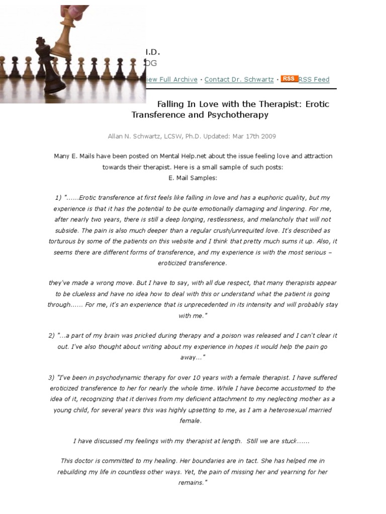 Understanding Erotic Transference | PDF | Psychotherapy | Psychoanalysis