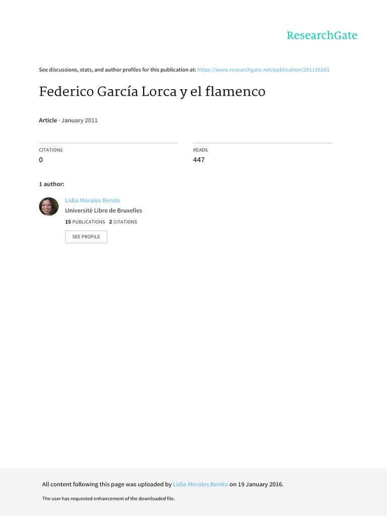 El Flamenco y Lorca | PDF | Federico García Lorca