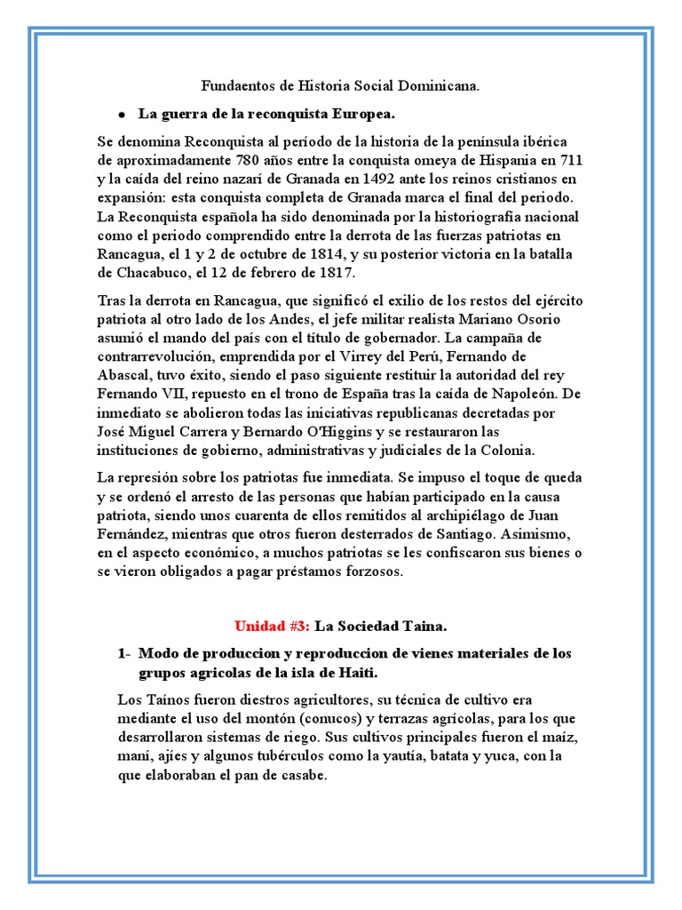 Unidad 3 La Sociedad Taina | PDF