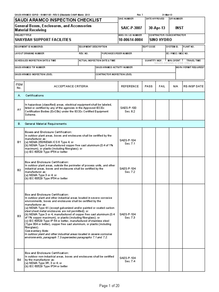 SAIC-P-3007 Rev 7 Final | PDF | Materials | Building Materials