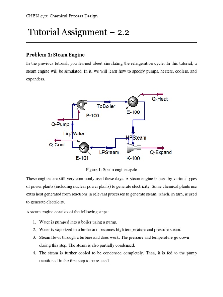 Tutorial 2.2 - Steam Engine and VLE Calculations | PDF | Steam | Steam ...