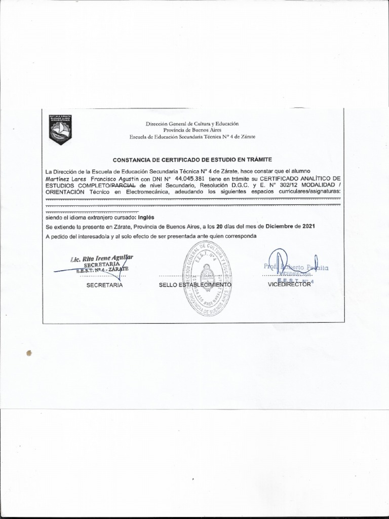 Constancia de Titulo en Tramite | PDF