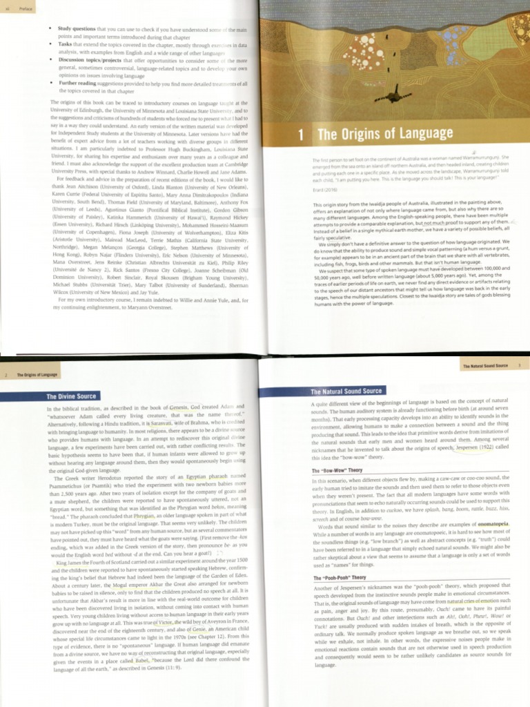 Chapter 1 Yule 2020 | PDF | Origin Of Language | Larynx