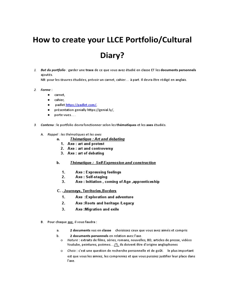 How To Create Your Portfolio LLCER | PDF