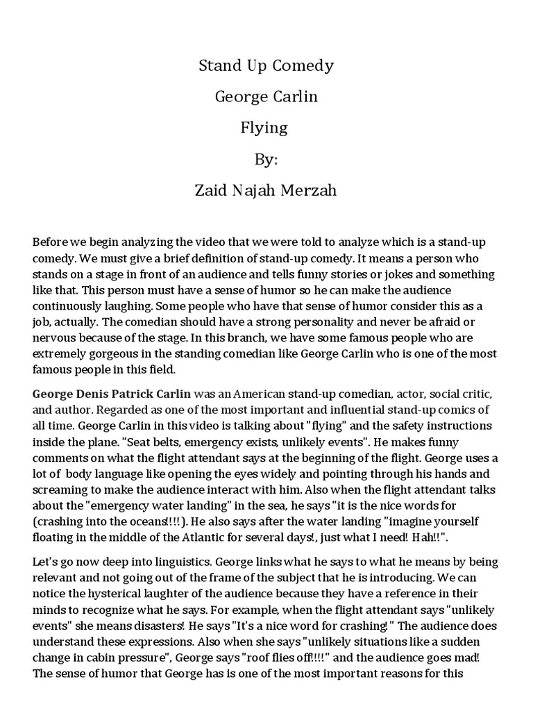 Stand Up Comedy | PDF | Stand Up Comedy | Laughter