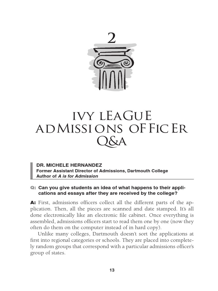 IVY League Q&A | PDF | Essays | University And College Admission