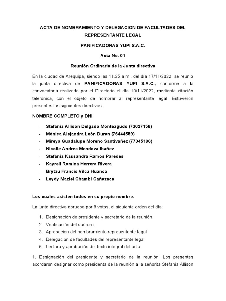 Acta Empresarial | PDF