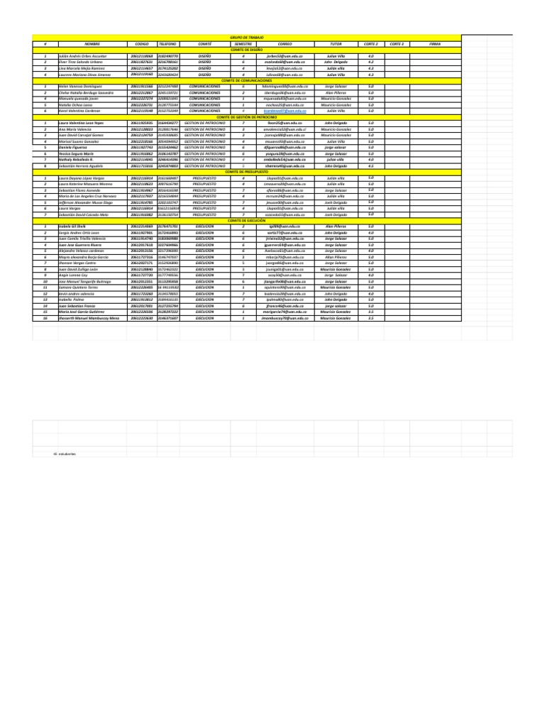 Listado de Notas - Hoja 1 | PDF
