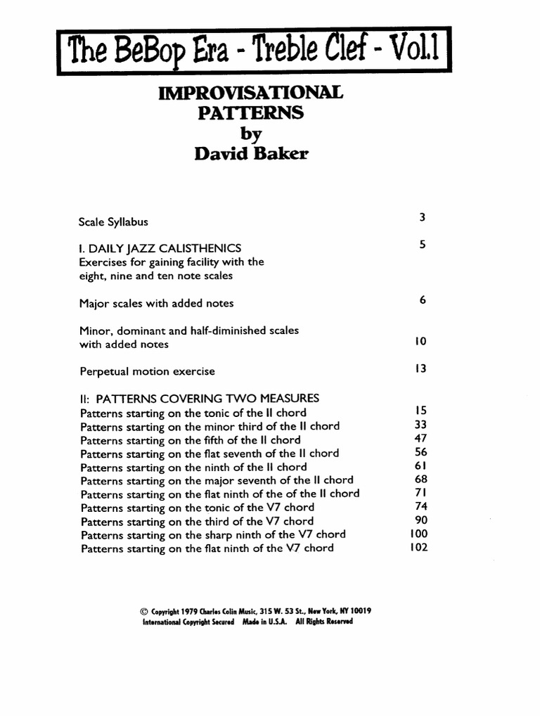 David Baker - The Bebop Era - Vol.1 | PDF