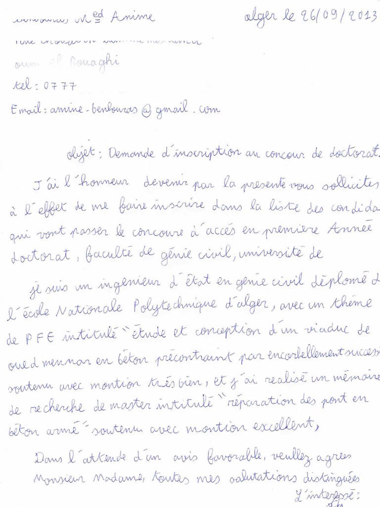 Demande Manuscrite | PDF