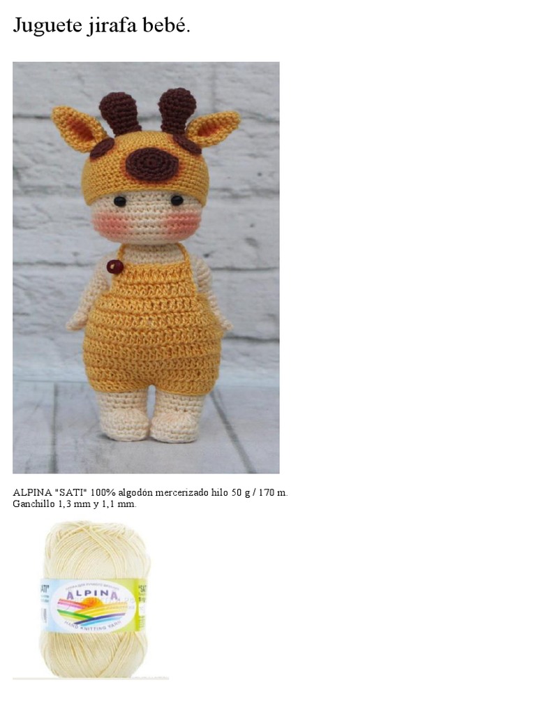 Jirafa Bebe Super Tierna Español | PDF | Costura | Artesanías