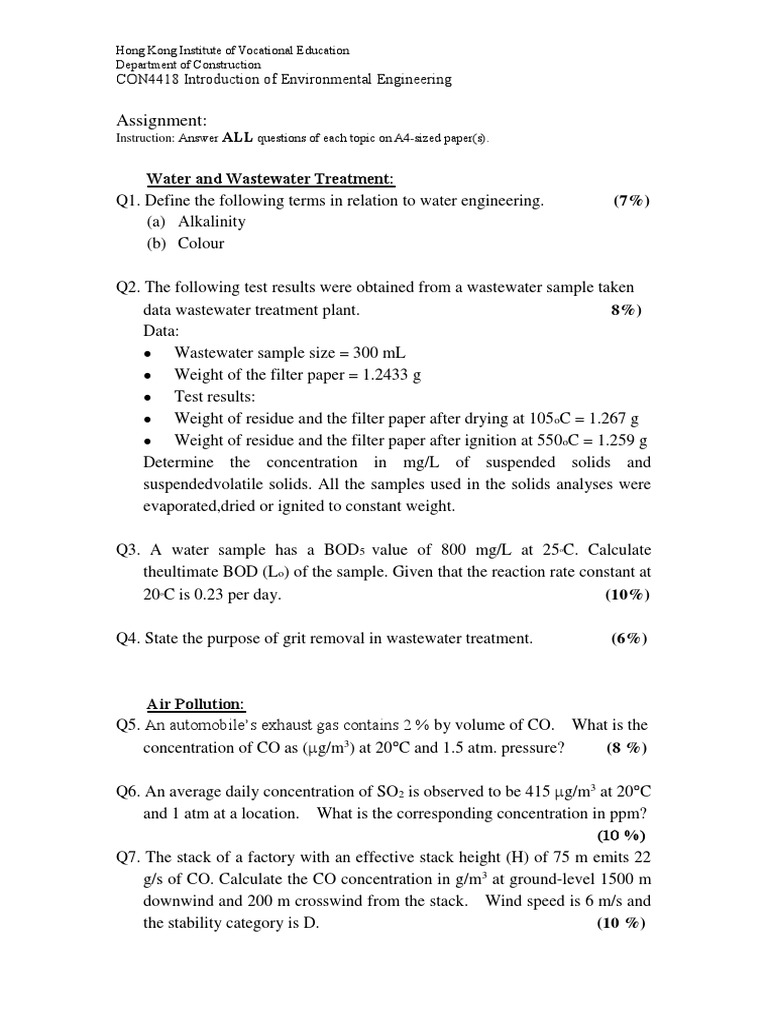 Assignment v2 | PDF | Sewage Treatment | Water