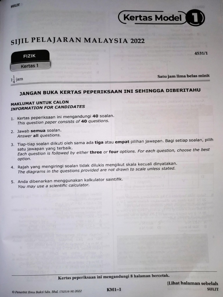 Firasat SPM Physics - Set 1 | PDF