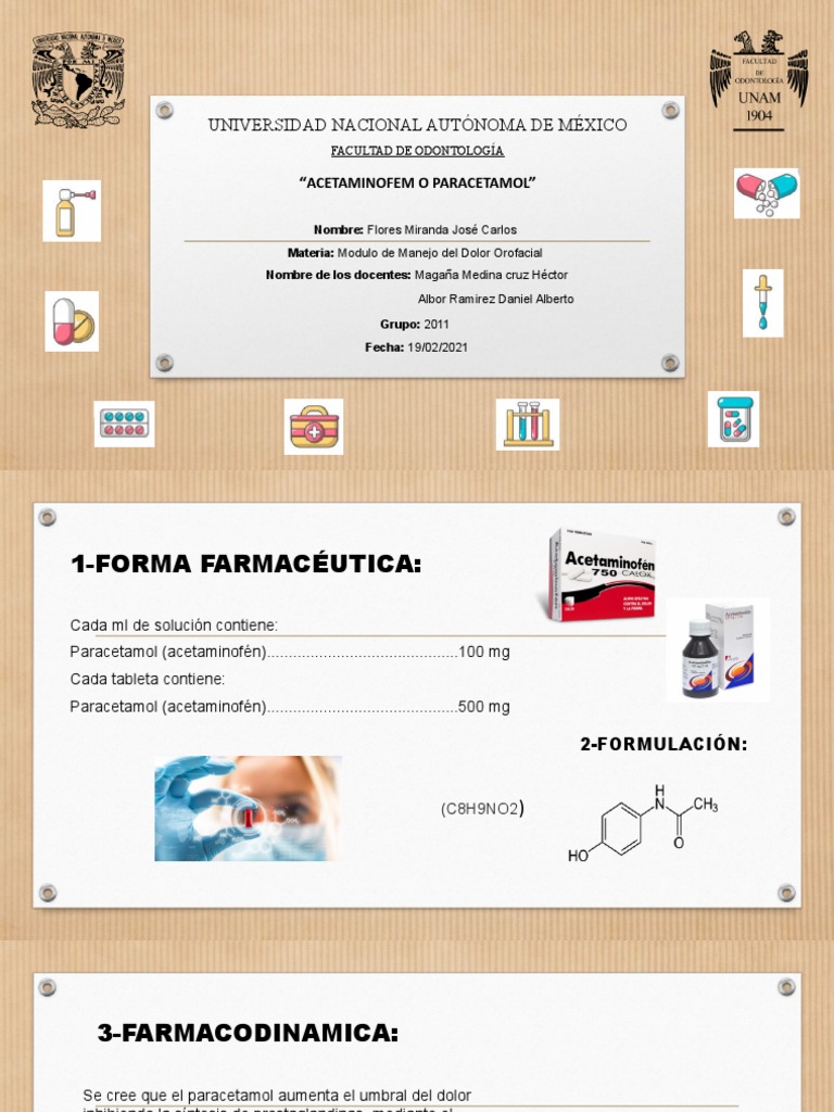Formas y Presentaciones del Paracetamol | PDF | Medicamentos con receta ...