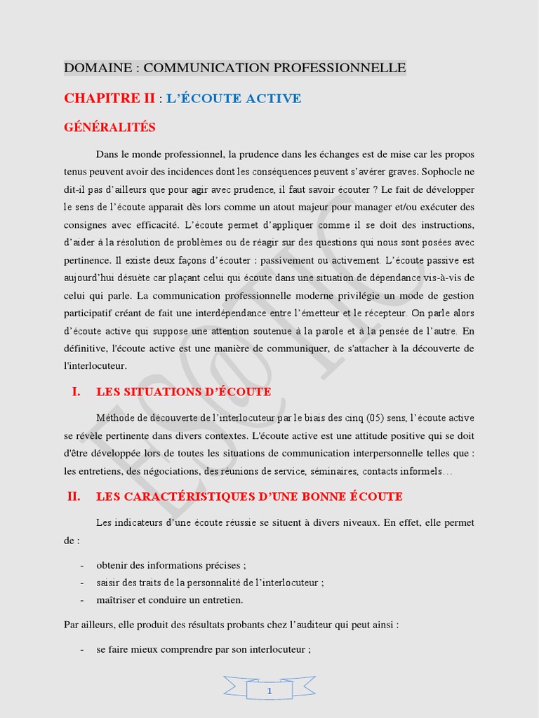 L'Écoute Active | PDF