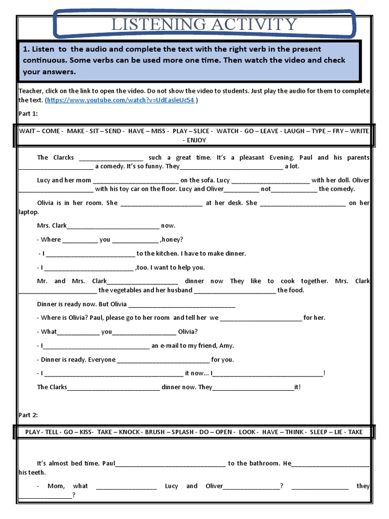 Listening Activity | PDF