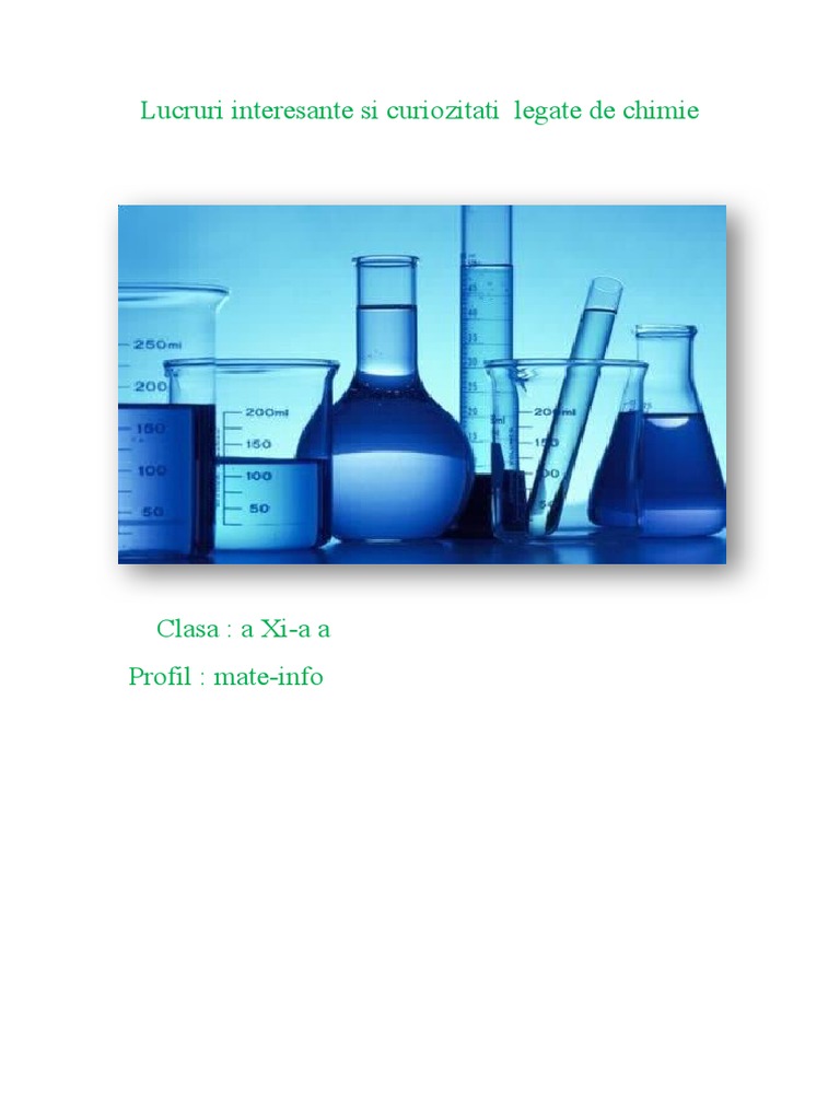 Lucruri Interesante Si Curiozitati Legate de Chimie | PDF
