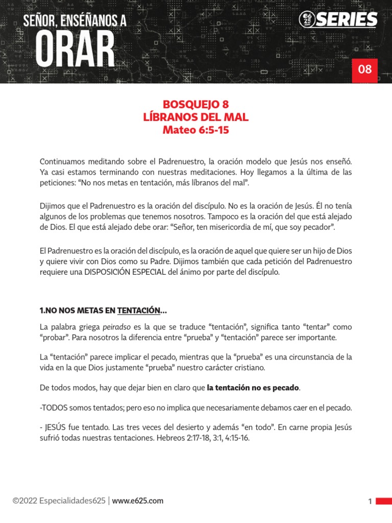 Serie Enseñanos A Orar 8 | PDF | orador del Señor | Oración