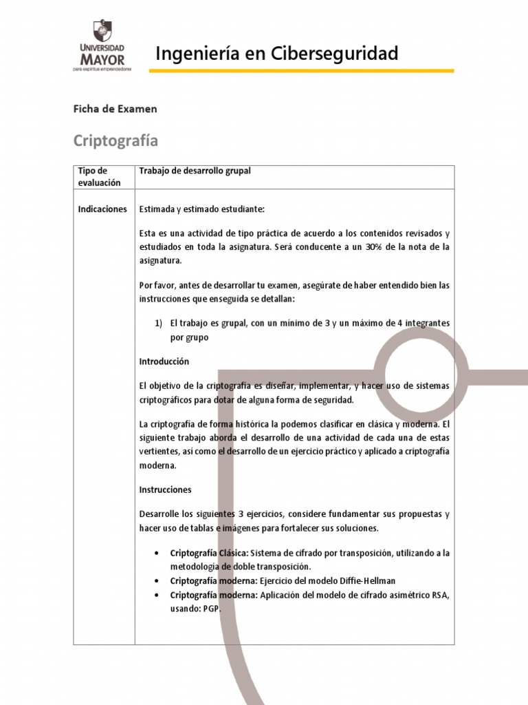 Cri Examen (VF) | PDF | Criptografía | Clave (criptografía)